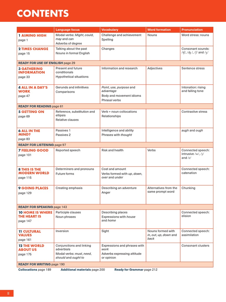 Ready For C1 Advanced 4th Edition Student S Book Scope and Sequence ...