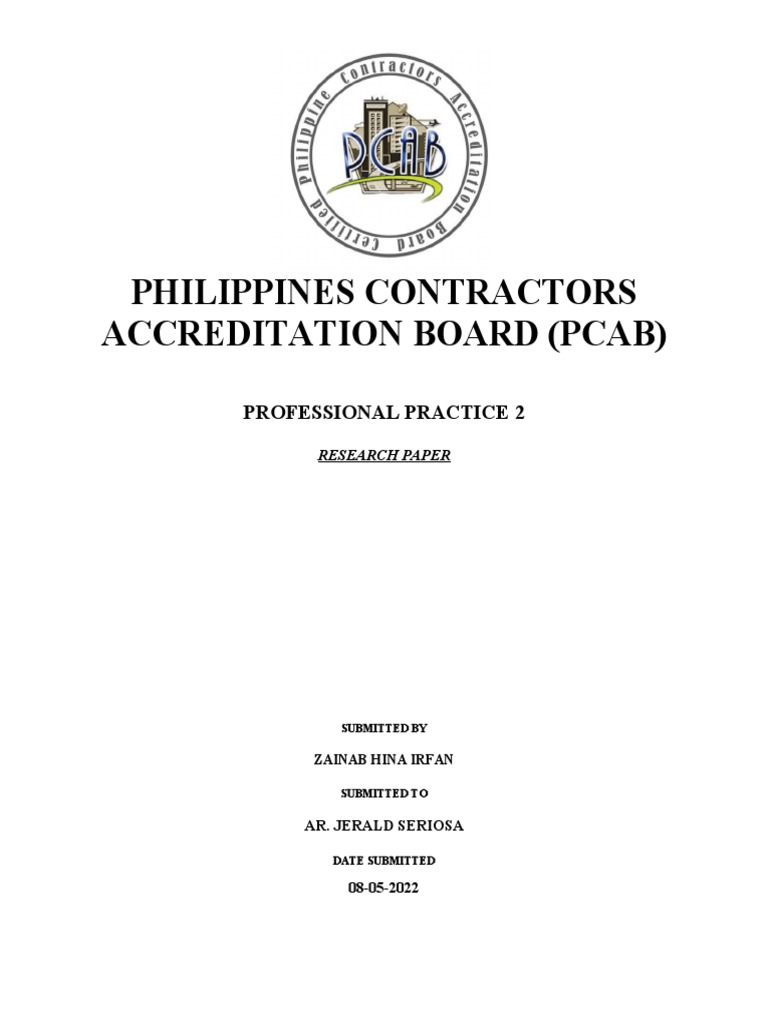 Philippines Contractors Accreditation Board (Pcab) : Professional ...