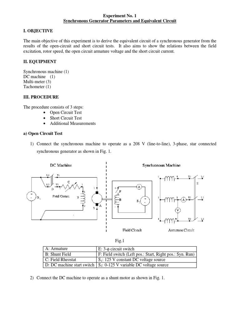 Synchronous Motor Test Test | PDF | Switch | Electricity