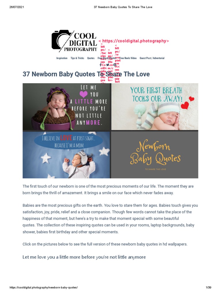 37 Newborn Baby Quotes To Share The Love | PDF | Infants | Love