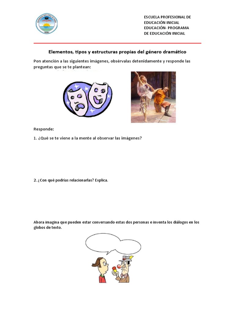 Elementos, Tipos y Estructuras Propias Del Género Dramático | PDF ...