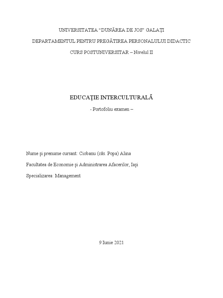 Portofoliu - Ciobanu (Popa) Alina | PDF