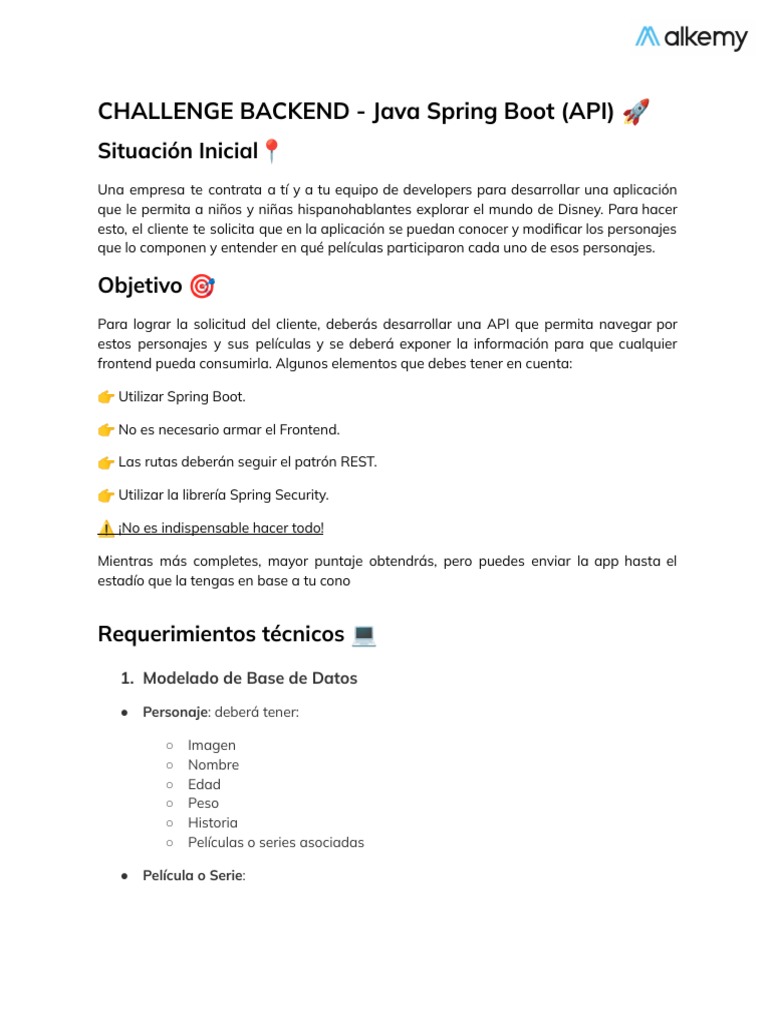 Challenge Backend - Java Spring Boot (API) - Rev2 | PDF | Java (lenguaje de programación ...