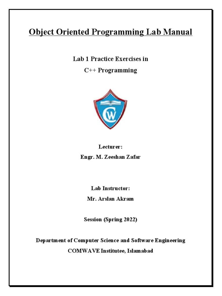 Lab 1 Manual Oop | PDF