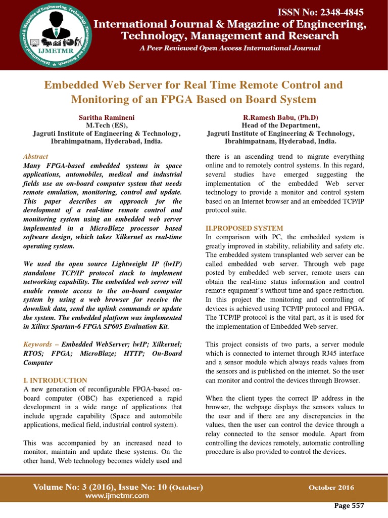 FPGA Remote Control Web Server System | PDF | Linux | Embedded System