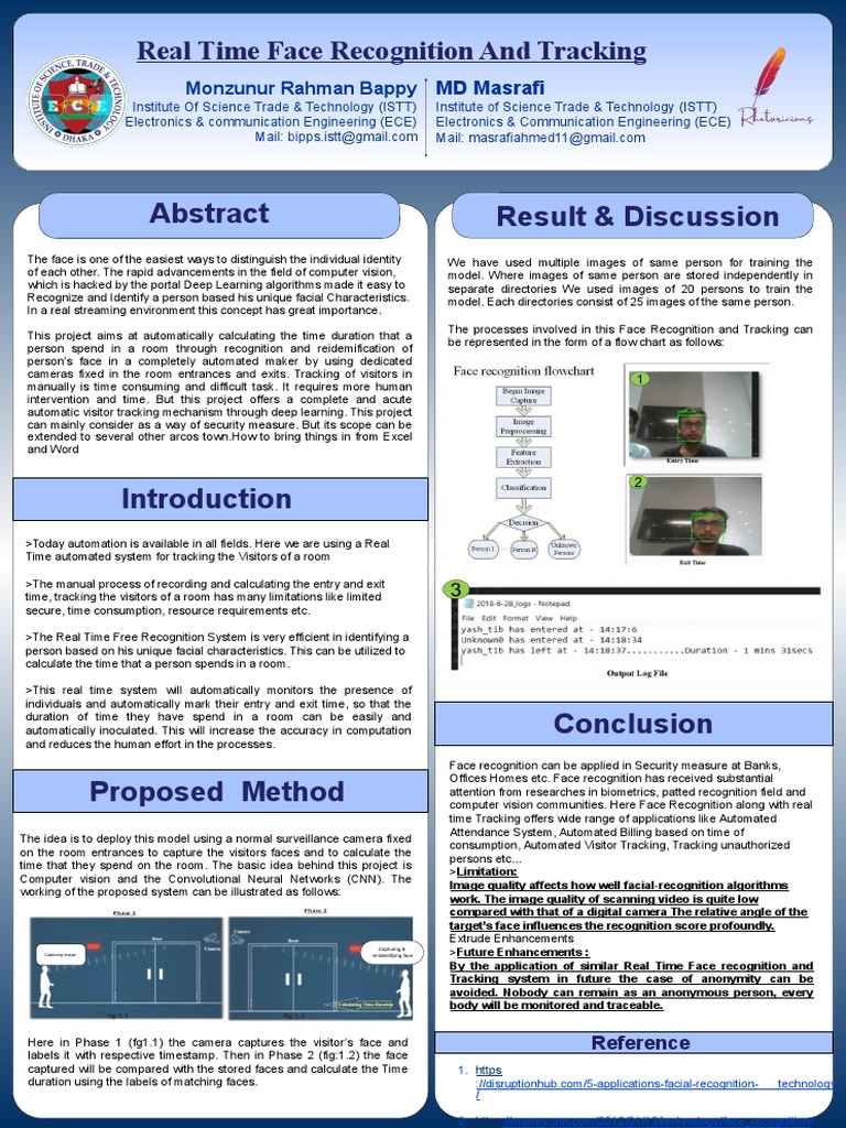 Poster On Real Time Face Recognition - Team Rhetoricians | PDF ...