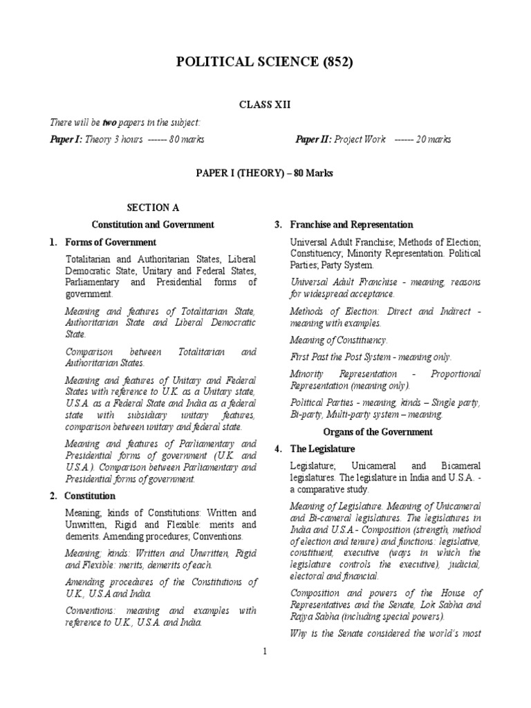ISC Political Science | PDF | Legislature | Evaluation