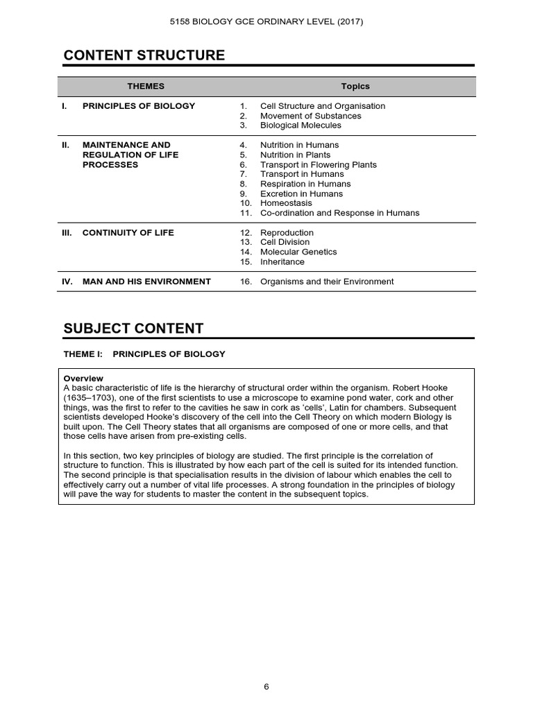 O Level Bio Syll 2017 | PDF | Dominance (Genetics) | Genetics