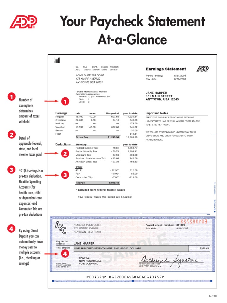 04-1903-085 - ADP Paystatement | PDF | Payroll | 401(K)