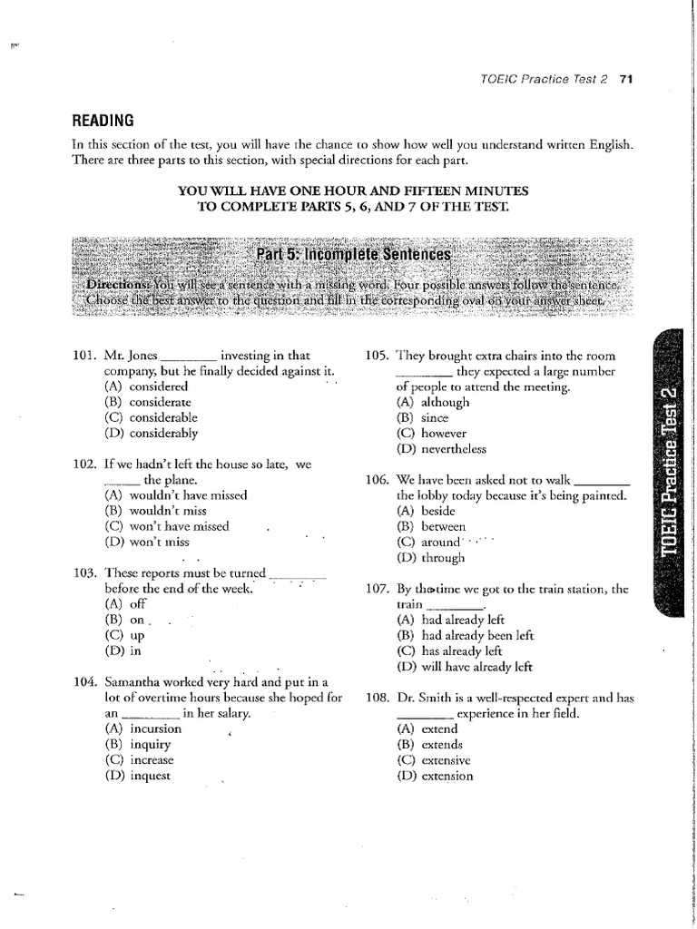 Test 6 Reading | PDF