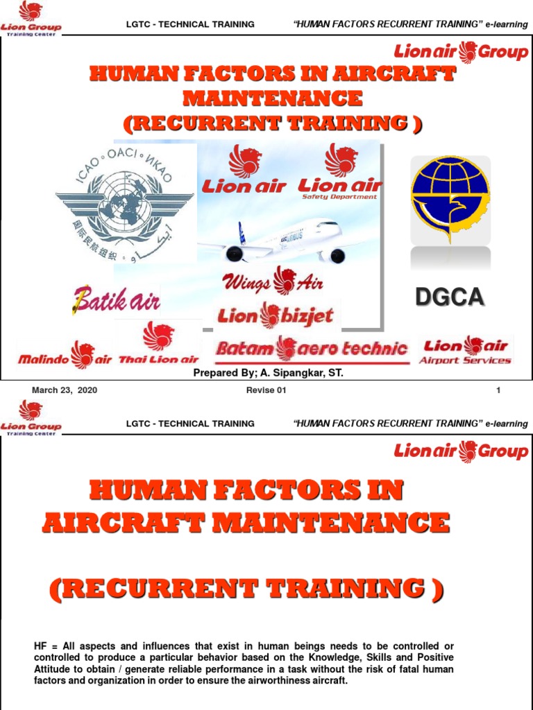 Human Factors in Aircraft Maintenance (Recurrent Training) | PDF ...