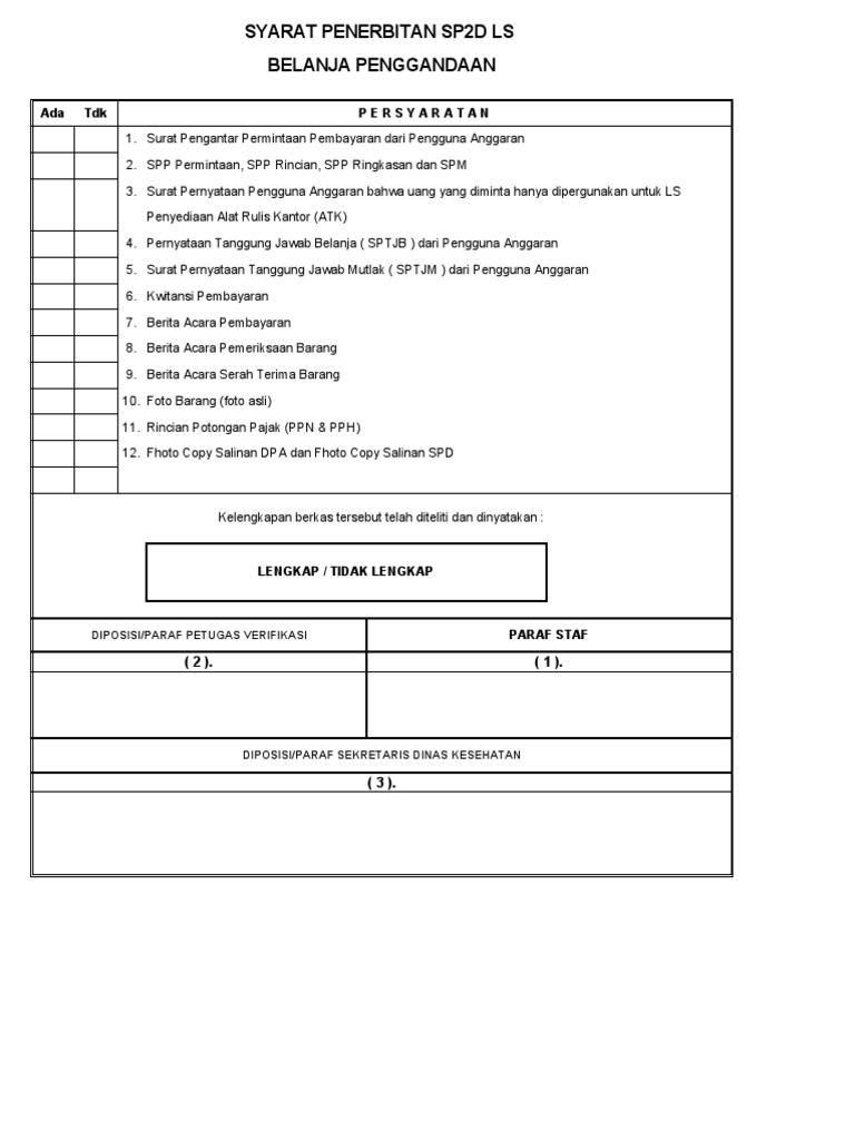 Syarat Penerbitan SP2D LS | PDF | Hukum