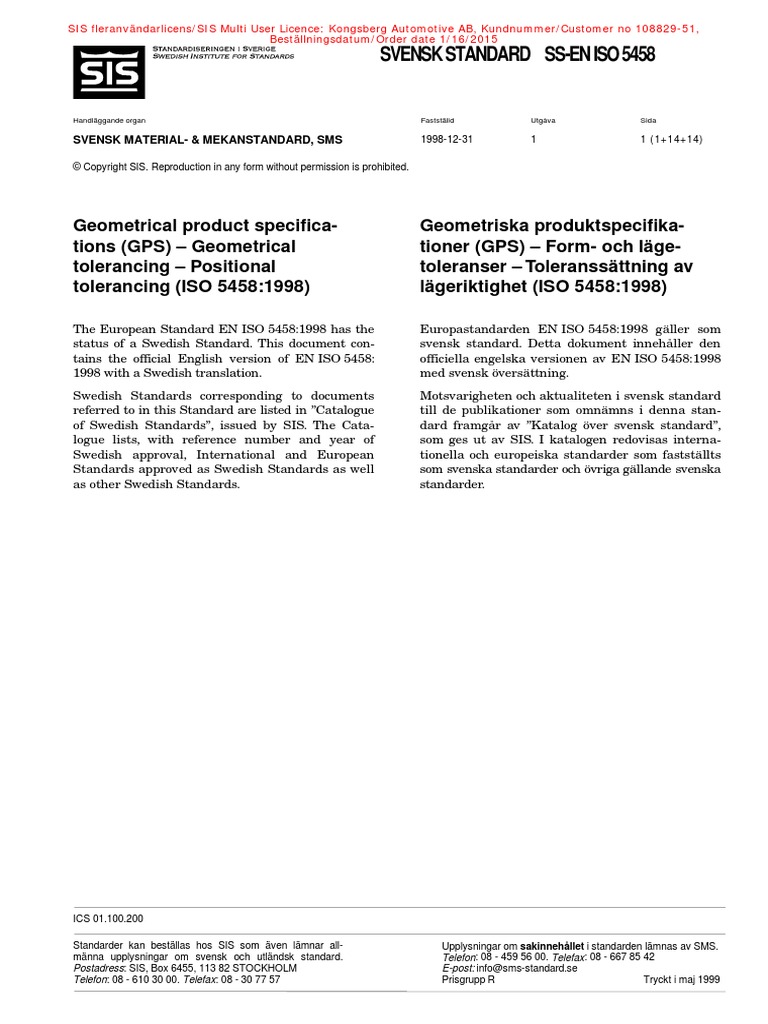 Iso 5458, Position | PDF