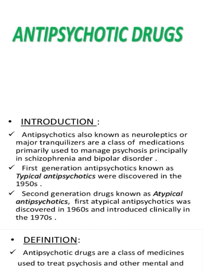 Antipsychotics Drugs | PDF