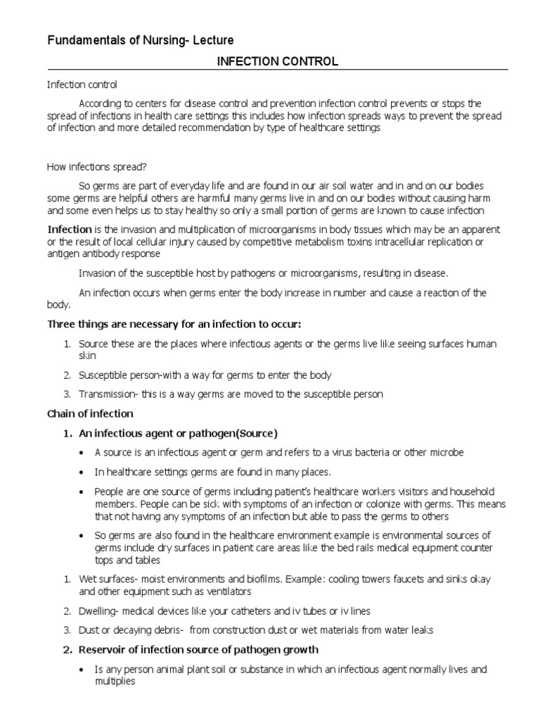 Infection Control | PDF | Infection | Transmission (Medicine)