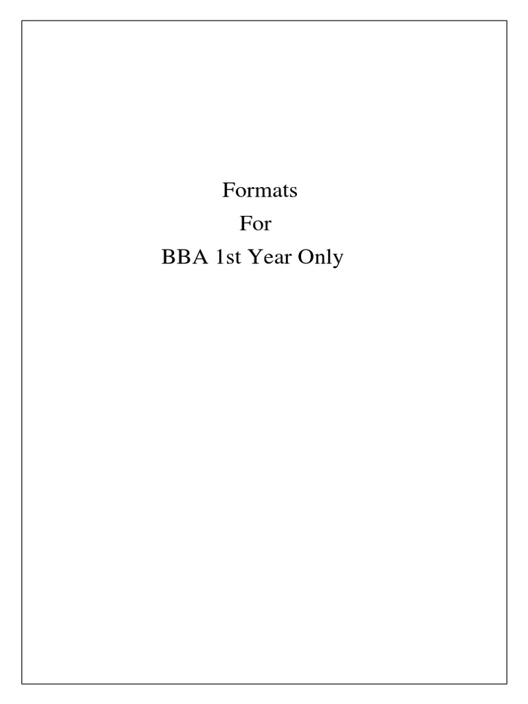 Formats For BBA 1st Year Only | PDF | Economies