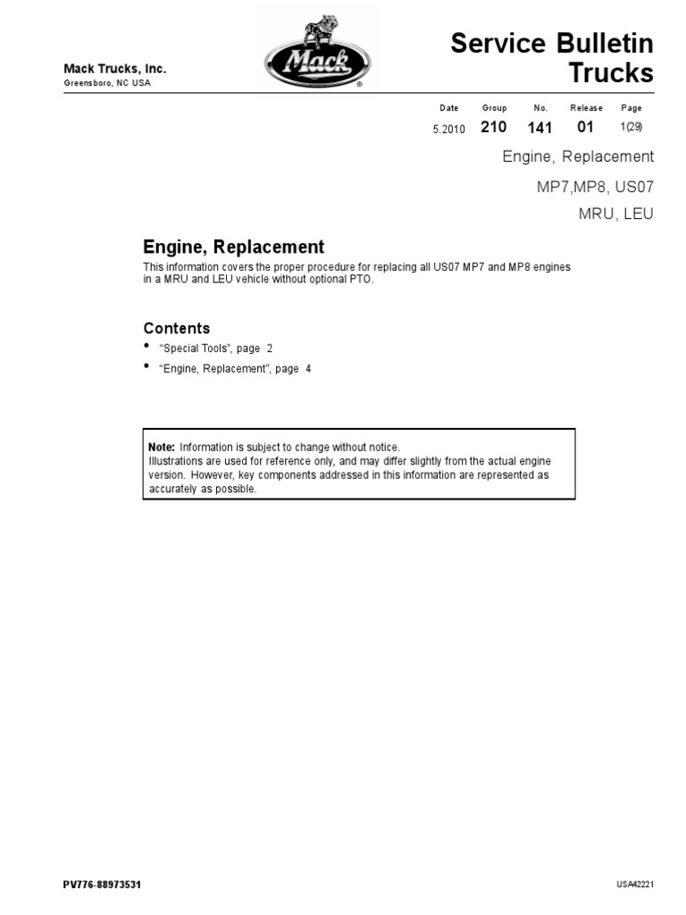 Replacing the Engine: A Step-by-Step Guide for Mack Trucks MP7 and MP8 ...