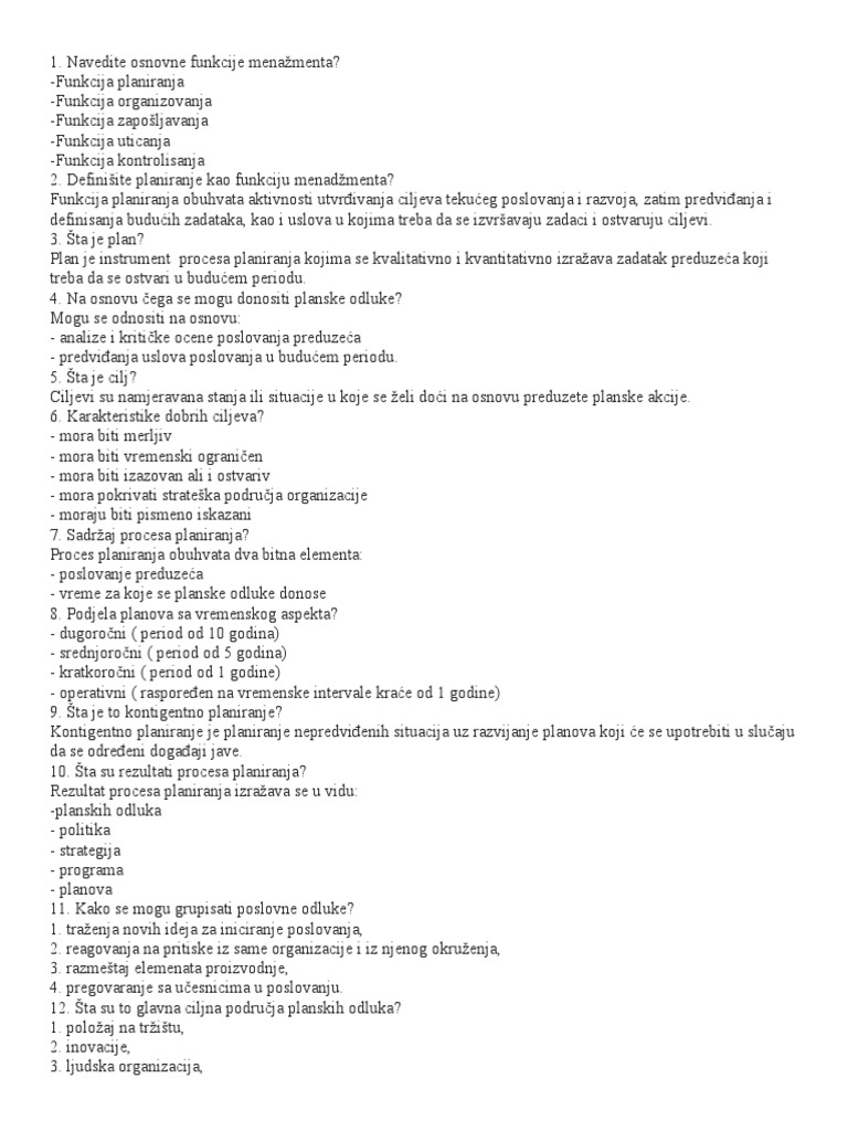 Menadzment Drugi Kolokvijum | PDF