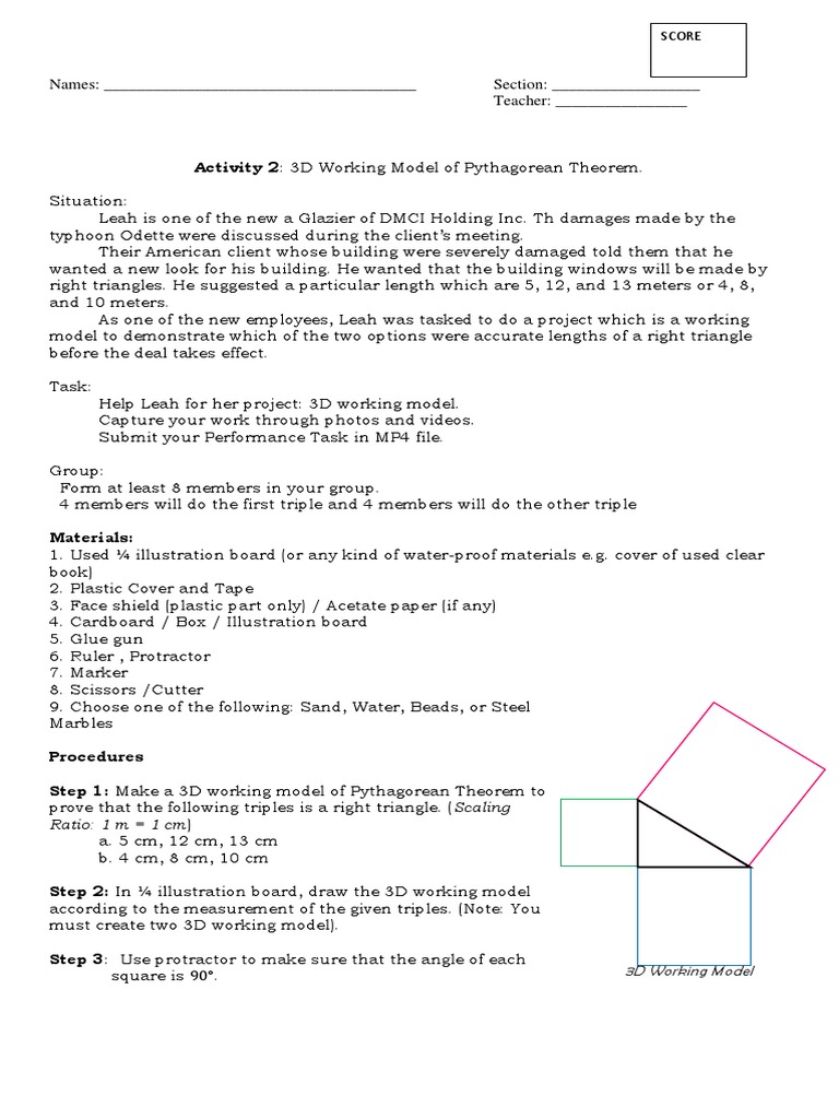 Pythagoras Theorem Model 3d