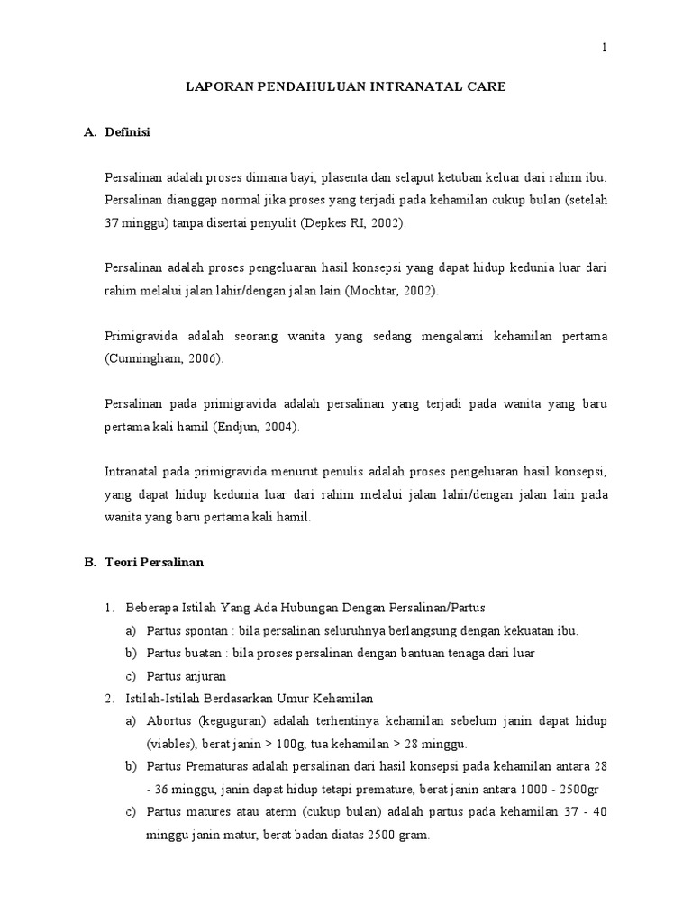 LP Intranatal Care | PDF