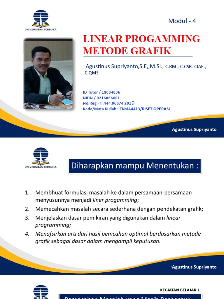 Modul 4 - Linear Programming Metode Grafik | PDF