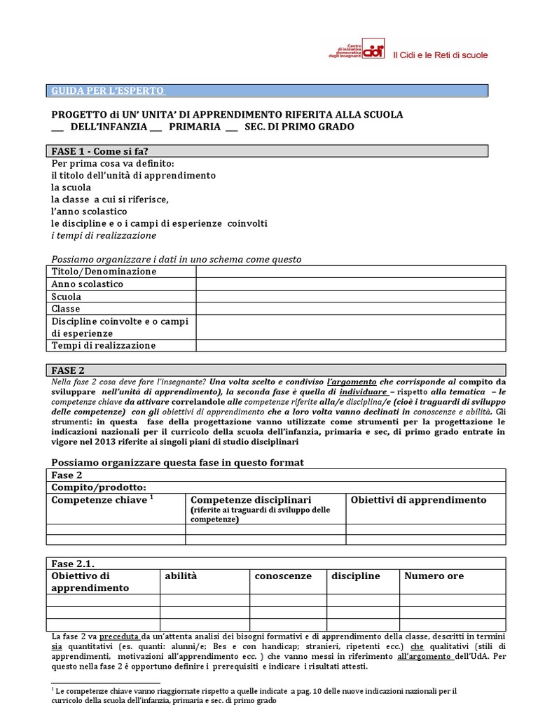 Esempio Di SCHEMA UDA | PDF