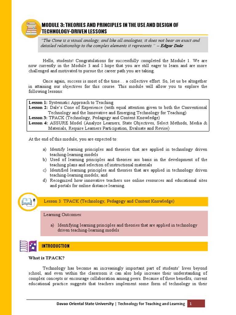 EDUC 103 - Module 3, Lesson 2 | PDF | Educational Technology | Pedagogy