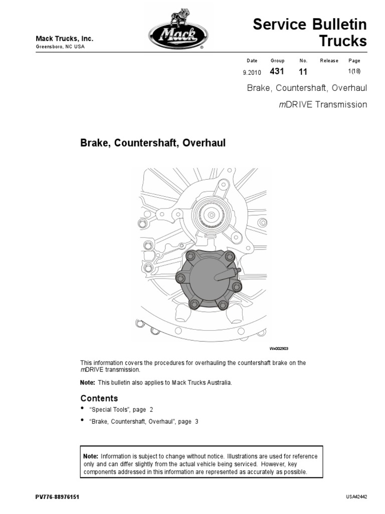 TSB-mDRIVE BRAKE COUNTERSHAFT OVERHAUL | PDF | Piston | Clutch
