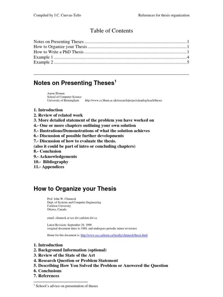 References To How To Organize Your Thesis | PDF | Thesis | Errors And ...