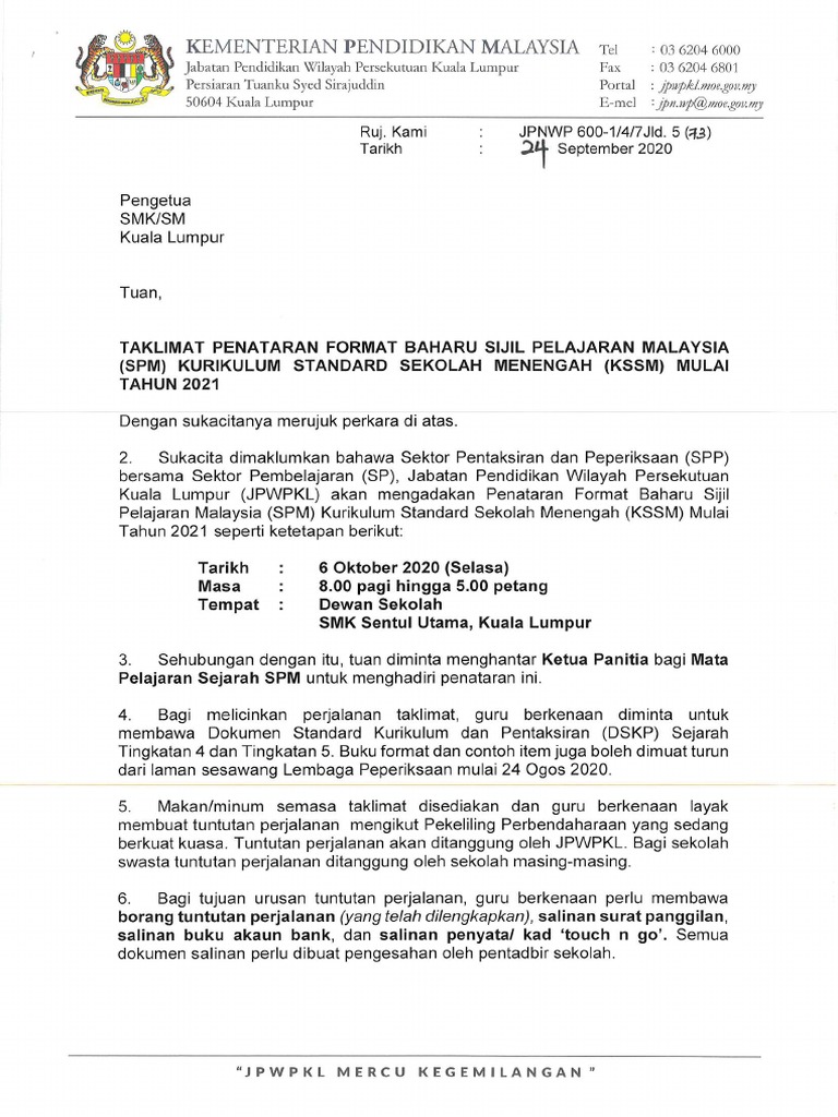 Taklimat Penataran Format Baharu SPM KSSM Mulai 2021 | PDF