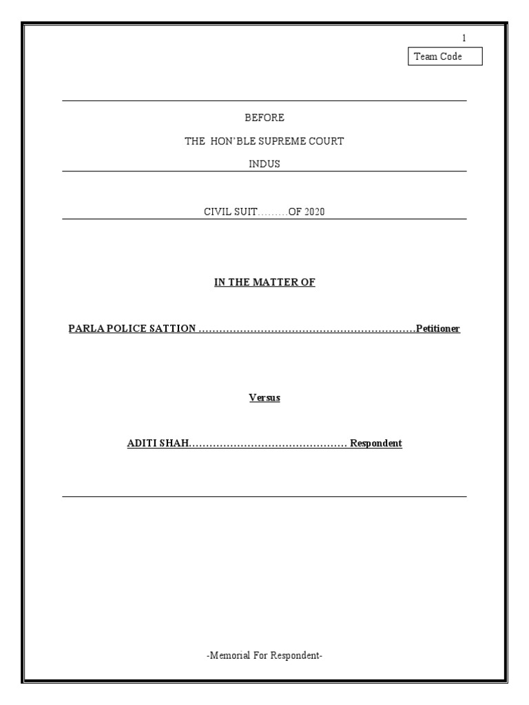 Moot Court Memorial RESPONDENT | PDF | Surveillance | Unmanned Aerial ...