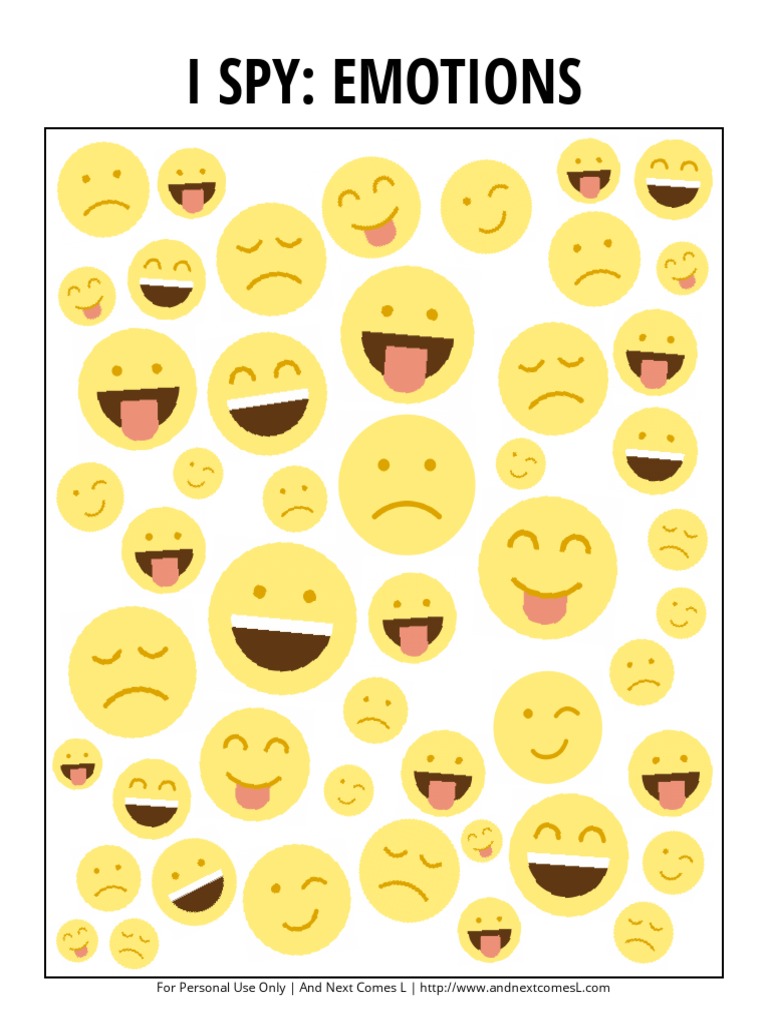 I Spy Smiley Faces Emotions | PDF