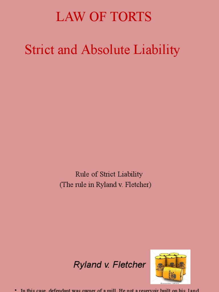 Strict & Absolute Liability | PDF | Legal Liability | Strict Liability