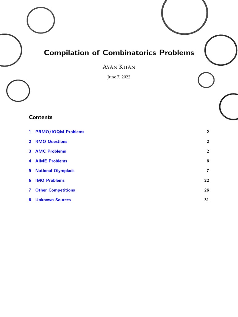 Combinatorics Problem Collection | PDF | Triangle | Permutation