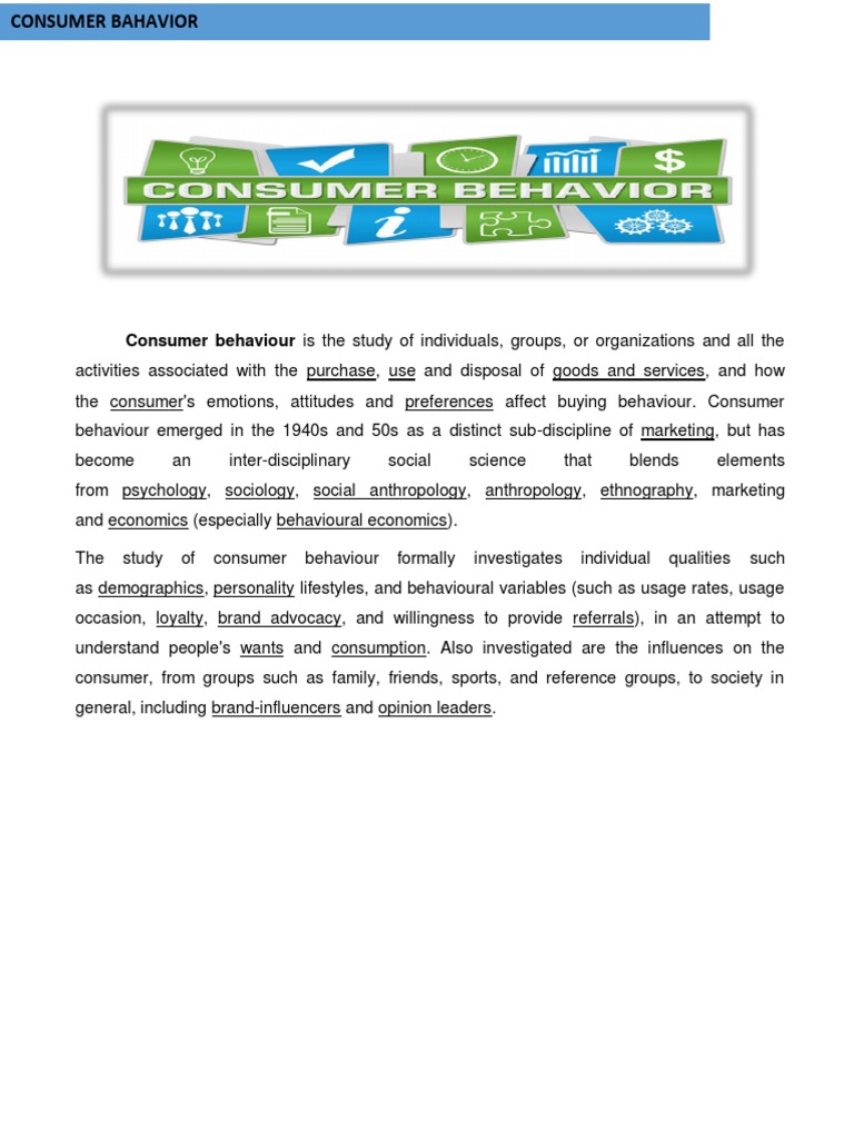 Understanding Consumer Behavior | PDF | Consumer Behaviour | Behavior