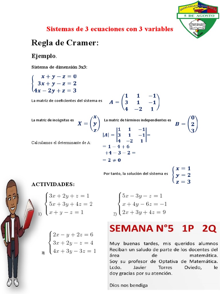 Sistemas de 3 Ecuaciones Con 3 Variables | PDF