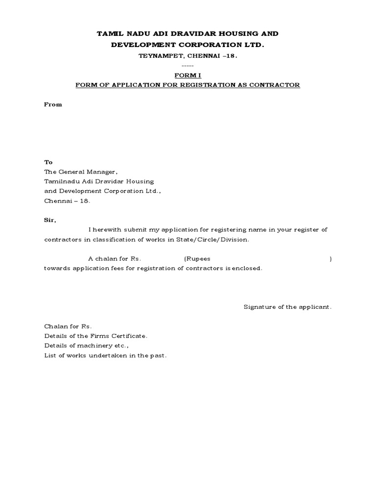 Contractors Registration Form | PDF | Marriage | Revenue