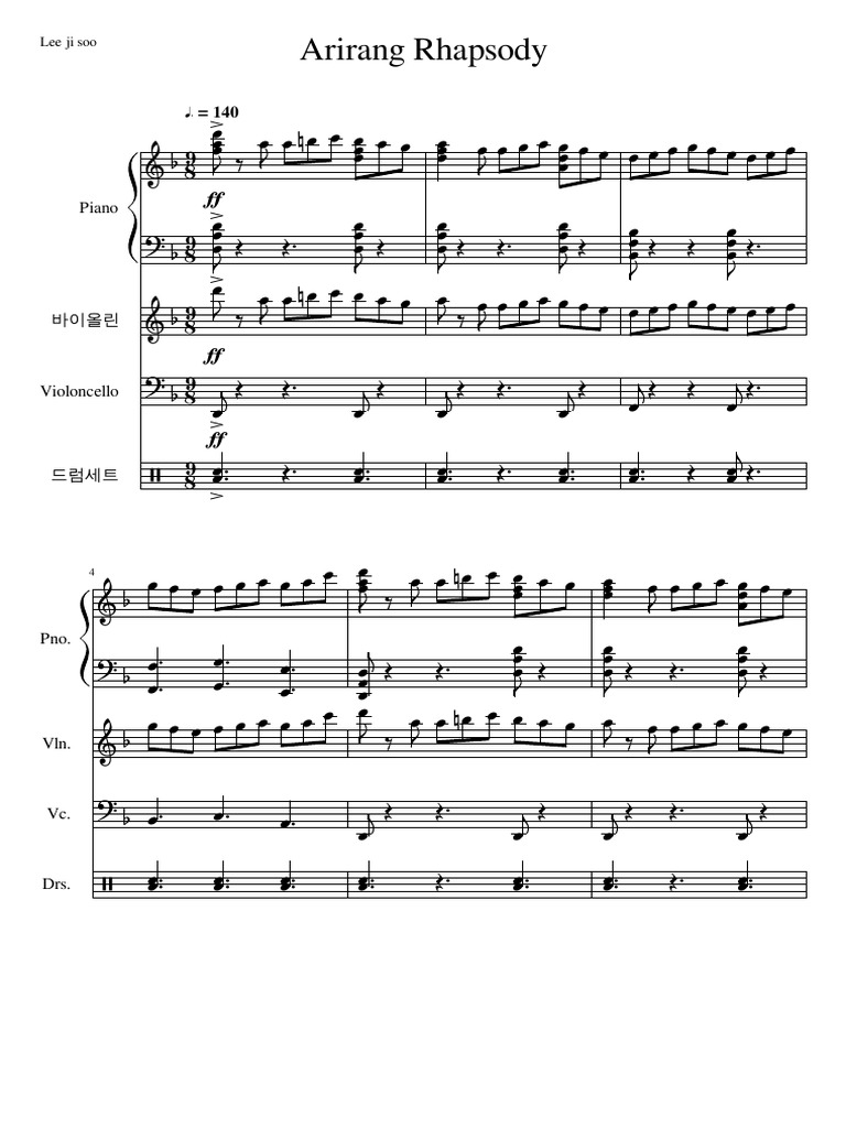 Arirang Rhapsody: Lee Ji Soo | PDF | String Instruments | Musical ...