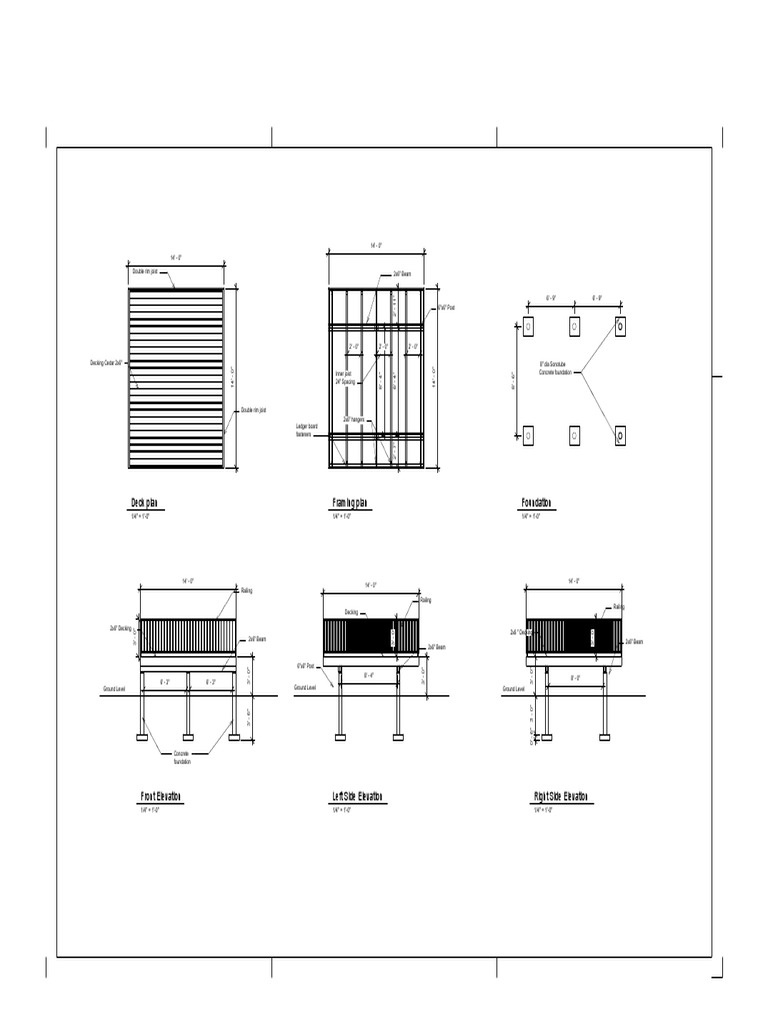 14x14 Freestanding Deck | PDF | Components | Structural Engineering