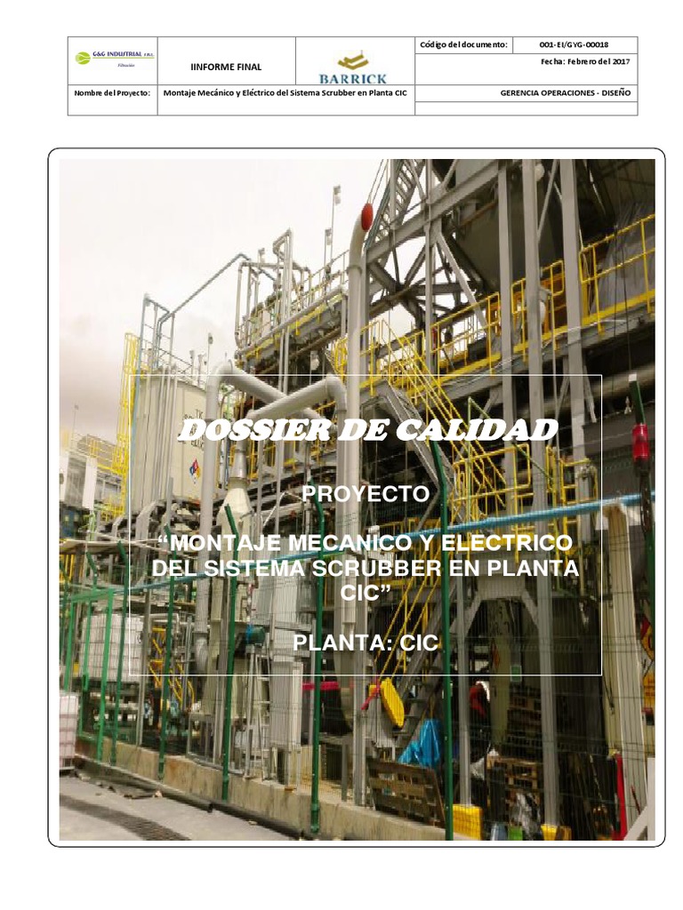 Dossier de Calidad Final | PDF | Tubería (transporte de fluidos) | Transmisión (Mecánica)