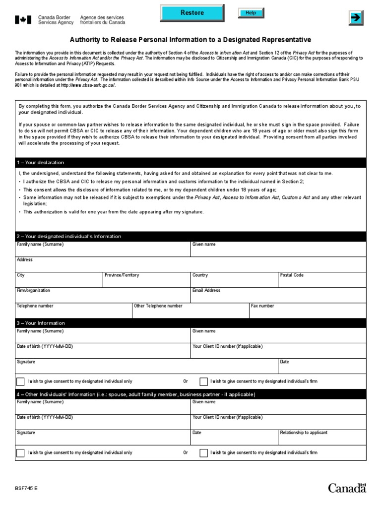 Authority To Release Personal Information To A Designated ...