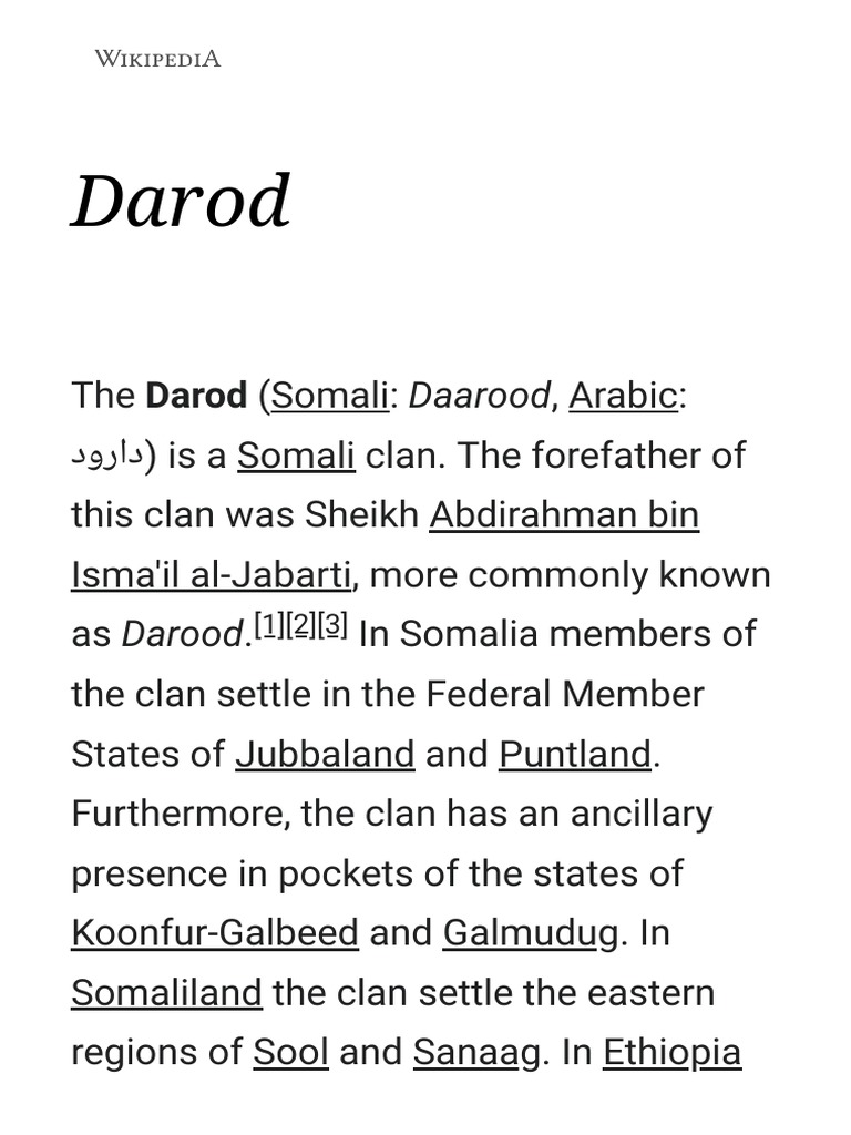 Darod - Wikipedia | Download Free PDF | African People | Somalia