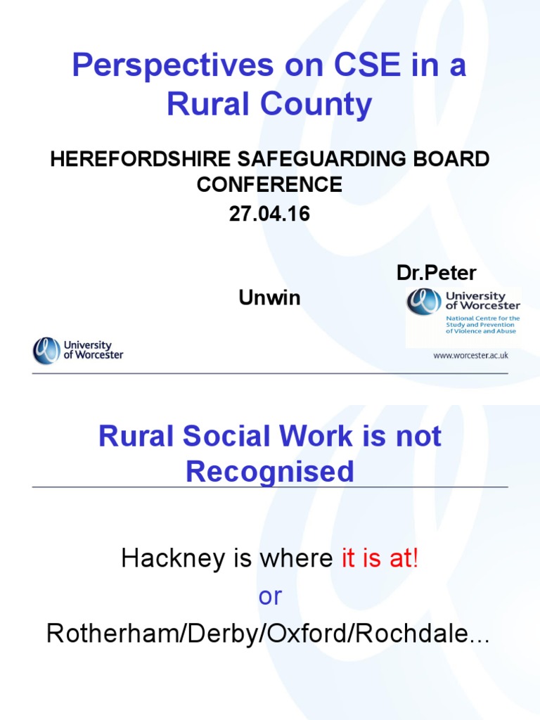 Perspectives On CSE in A Rural County: Herefordshire Safeguarding Board ...