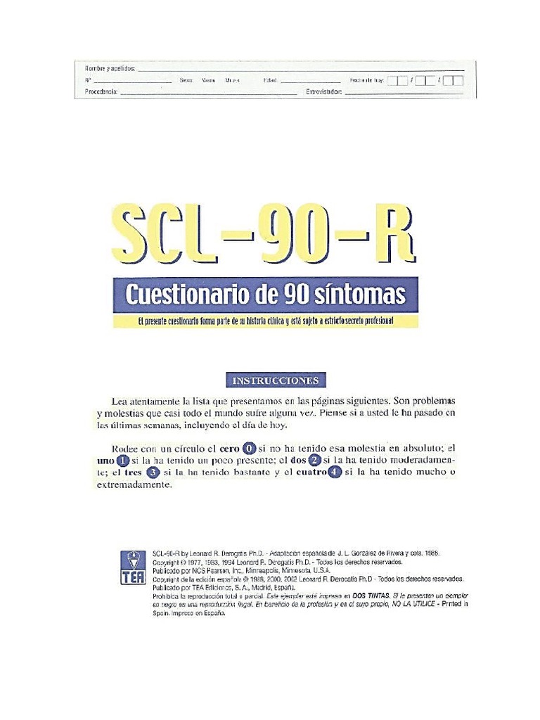 SCL 90 Imprimir | PDF