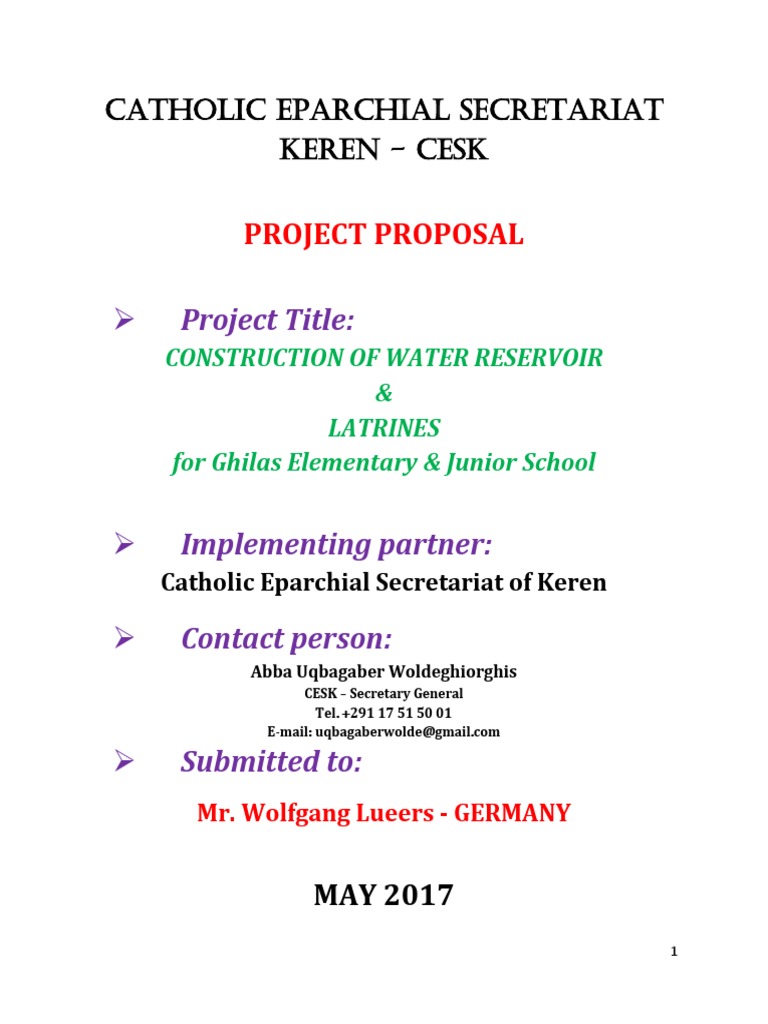 Ghilas School Project Proposal | PDF | Water | Toilet