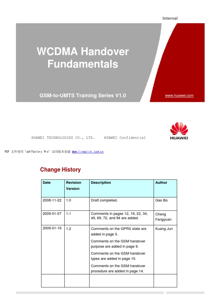 Training WCDMA Handover Fundamentals GSM To UMTS | PDF | Gsm | Software ...