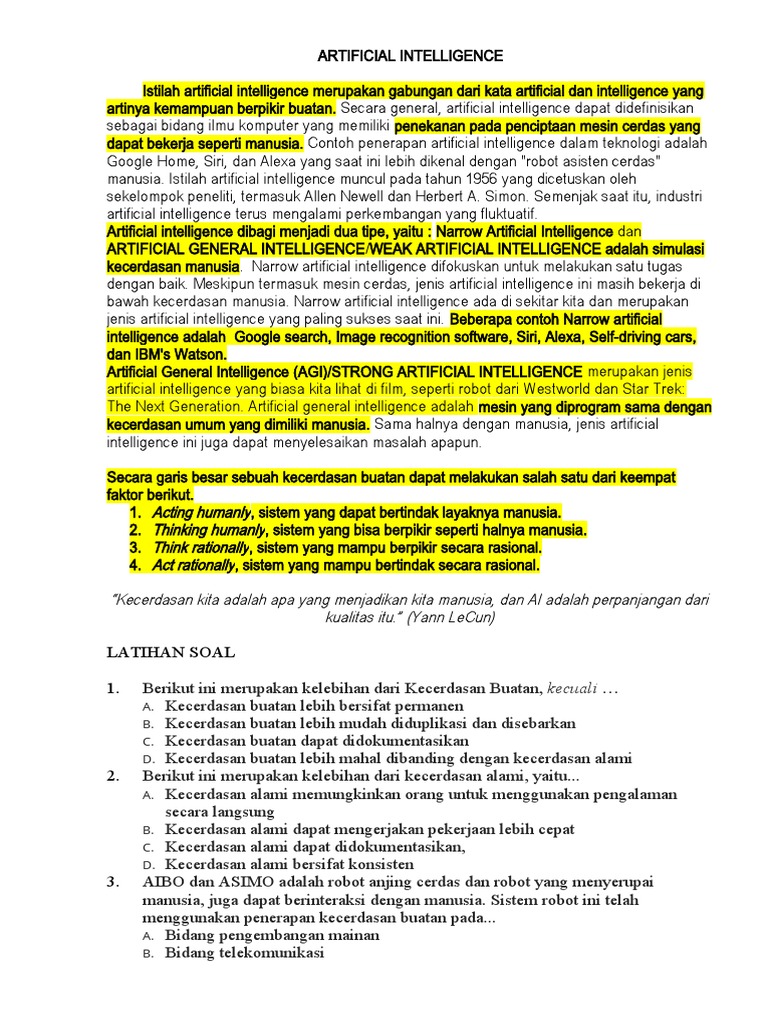 Artificial Intelligence | PDF | Komputer