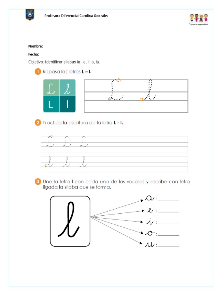 Identificación de sílabas con 'l' | PDF