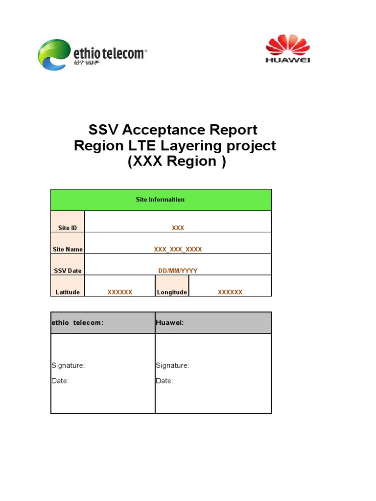 LTE SSV Acceptance Report for XXX | PDF | Digital Technology ...