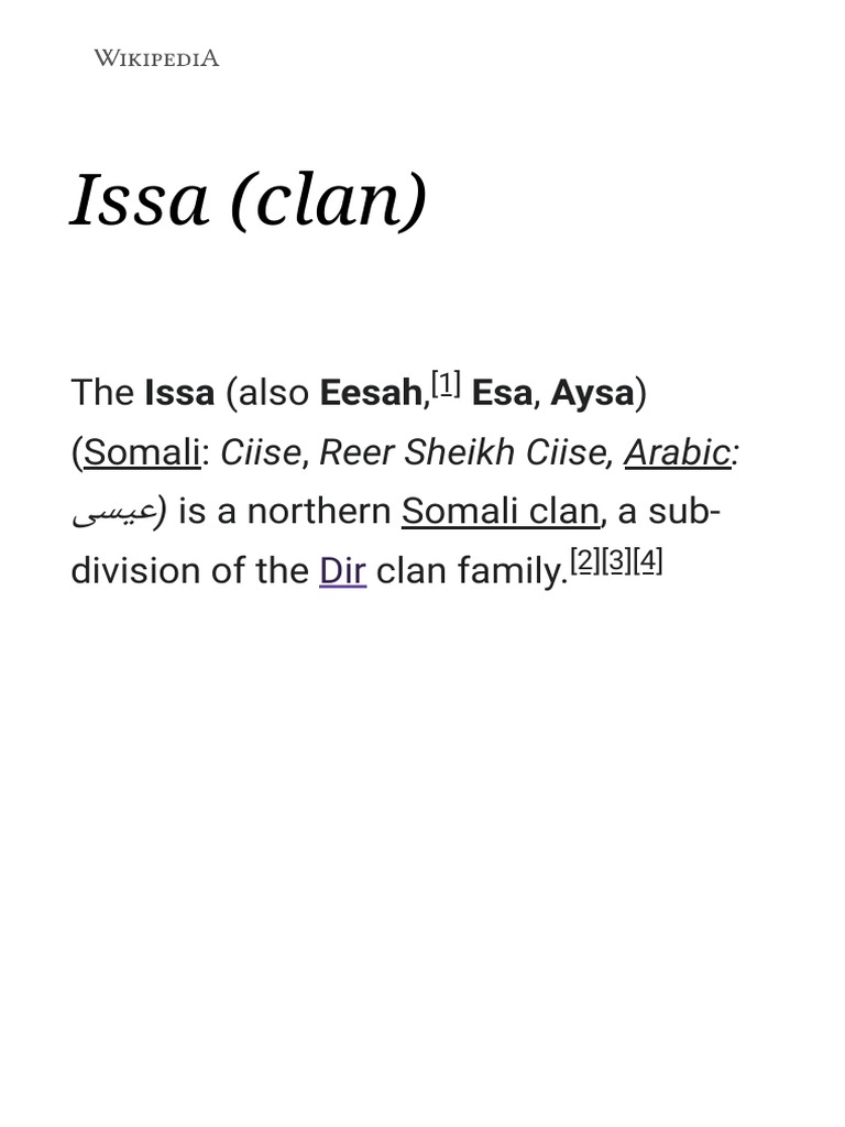 Issa (Clan) - Wikipedia | Download Free PDF | Africa | Ethiopia